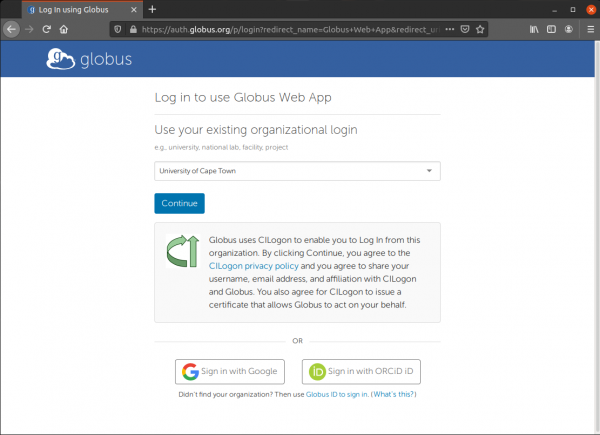 Transferring Data using Globus - UCT HPC